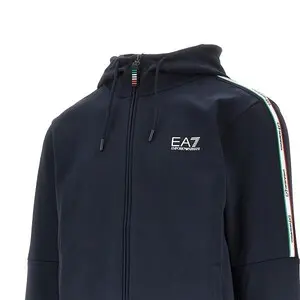 EA7 Long-sleeve Zip-up Hooded Sweatshirt With Drawstring