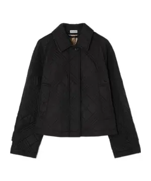 Burberry Quilted Nylon Cropped Jacket - Black