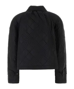Burberry Quilted Nylon Cropped Jacket - Black