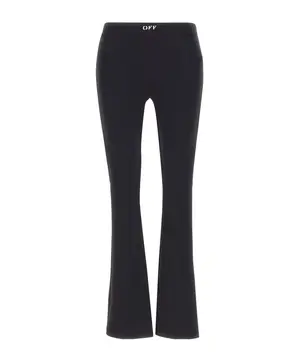 Off-White Flared Casual Trousers - Black