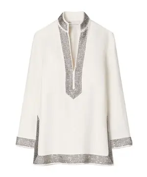 Tory Burch Tory Burch Embellished Linen Tunic No