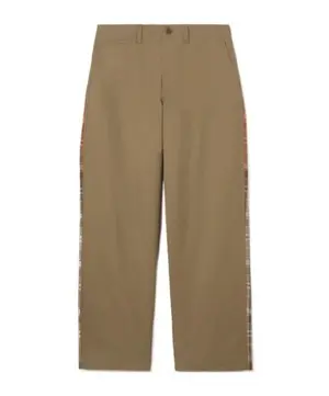 Burberry Tropical Gabardine And Check Chinos