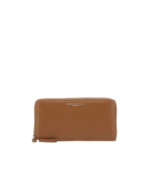 GIANNI CHIARINI Zip-around Pebbled Wallet - Brown