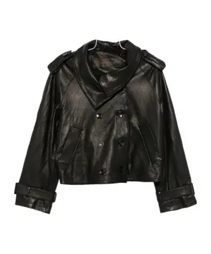 GIORGIO BRATO Long-sleeve Leather Jacket - Black