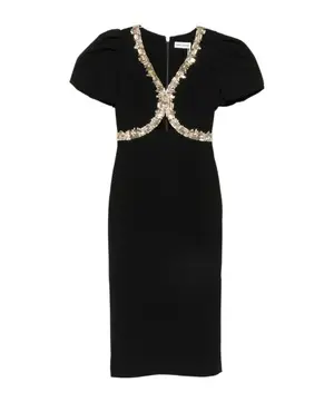 Rebecca Vallance Alexandrite Crystal-embellishment Midi Dress - Black