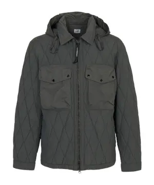 C.P. COMPANY Hooded Padded Jacket - Black