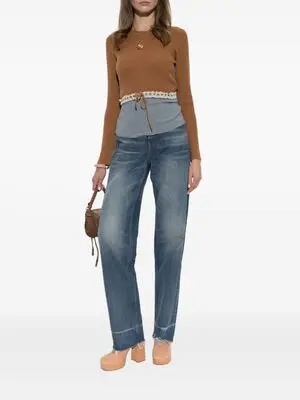 Chloé High-waisted Frayed-edge Jeans