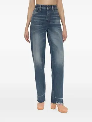 Chloé High-waisted Frayed-edge Jeans
