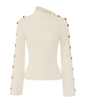Elisabetta Franchi Knit Pullover With Jewel Buttons