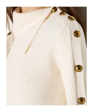 Elisabetta Franchi Knit Pullover With Jewel Buttons