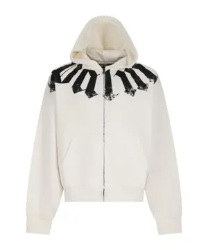 Palm Angels Big Neck Logo Zipped Hoodie - No
