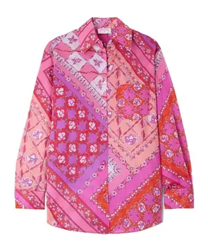 Emilio Pucci Oversized Printed Cotton-voile Shirt - Pink