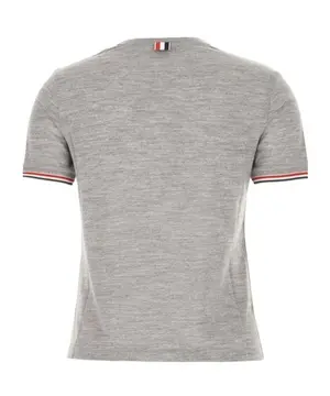 Thom Browne Striped Cuff Knitted T-shirt - Grey