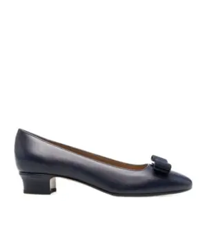 FERRAGAMO Round-toe High Heels - Navy