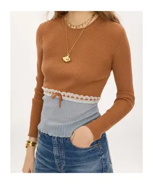 Chloé Cropped Fitted Sweater In A Wool Knit Lace
