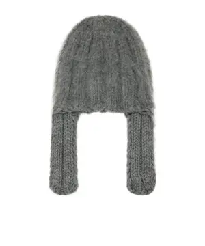 MAISON MARGIELA Ribbed Beanie Hat - Grey