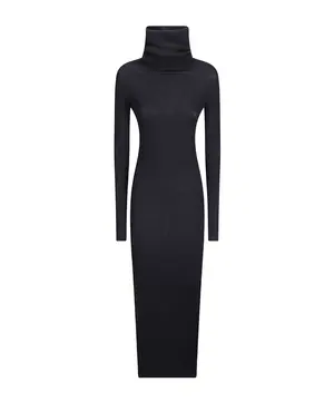 Rick Owens Long Sleeve Ribbed Maxi Dress - No