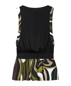 Emilio Pucci Printed Stretch-satin Jersey Mini Dress - Black