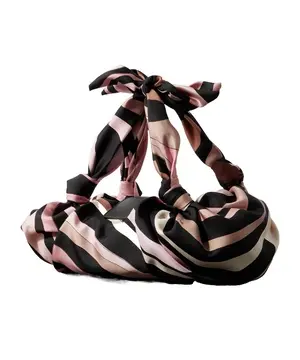 Emilio Pucci Leather-trimmed Knotted Printed Silk-twill Shoulder Bag