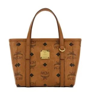 Mcm Canvas Toni Tote Bag Top Handles - Brown