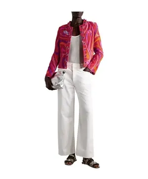 Emilio Pucci Embellished Twill-trimmed Printed Cotton-terry Jacket