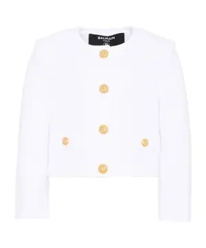 Balmain Buttoned Cotton Jacket - White