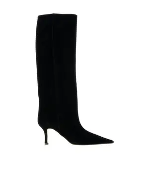 Gucci Pointed Toe Stiletto Heel Boots - Black