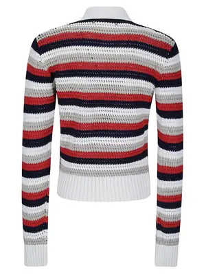 GOLDEN GOOSE Striped Knitted Top - Gray