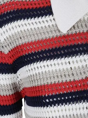 GOLDEN GOOSE Striped Knitted Top - Gray