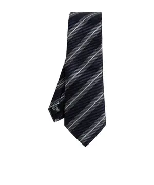 Giorgio Armani Striped Tie - Black