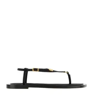 Balenciaga Riva Thong Flat Sandals - Black
