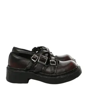 Camper Buckle Strap Loafers - Black
