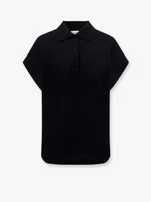 Saint Laurent Cotton Blend Polo Shirt With Logo - Black
