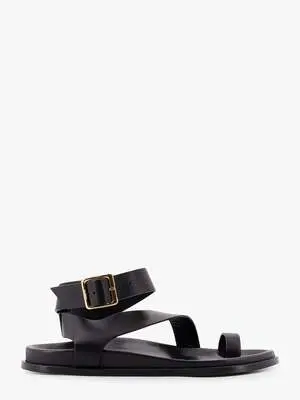 ALOHAS Myles Leather Thong Sandals - Black