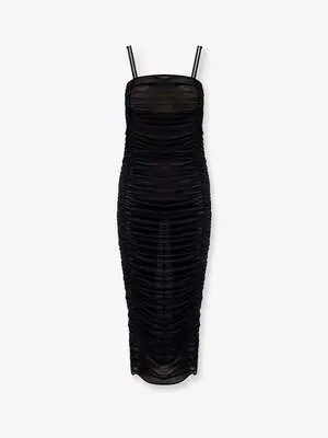 ACTUALEE Nylon Draped Dress With Adjustable Straps