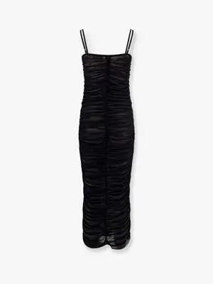 ACTUALEE Nylon Draped Dress With Adjustable Straps