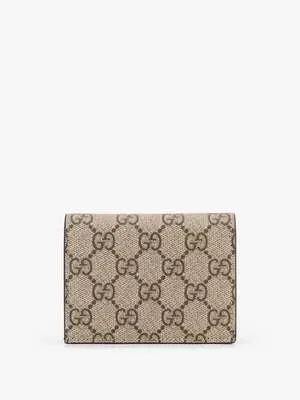 Gucci Mini Leather Wallet And Gg Supreme Fabric