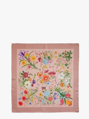 Gucci Flora Silk Foulard - Pink