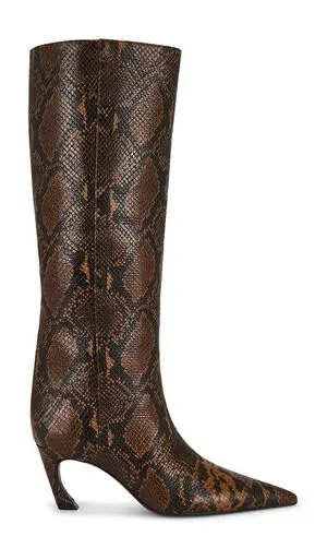 Schutz Lexi Mid Boot In Brown - Pecan Brown
