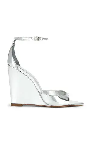 Schutz Scarlett Wedge Sandal In Metallic Silver - Prata