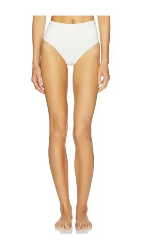 Spanx Shape Extraordinary Cotton Thong In Cream - Powder