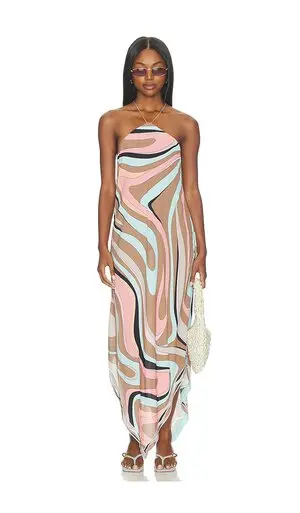 L'Agence Elise Midi Dress In Pink