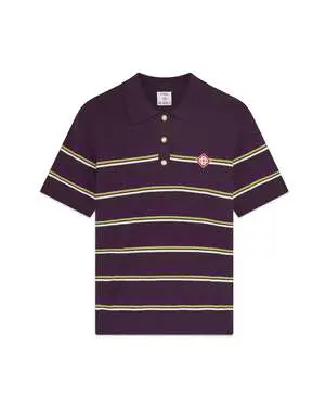 Casablanca Purple Stripe Short Sleeve Polo Shirt