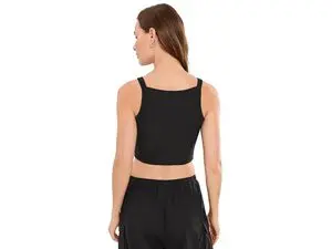 PUMA Essentials Ribbed Cropped Tank Top Clothing - Black