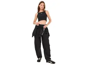 PUMA Essentials Ribbed Cropped Tank Top Clothing - Black