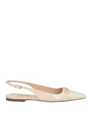 TOM FORD Ballet Flats Calfskin With Brass Detail - Ivory