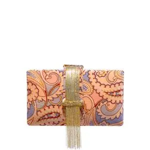 SIMITRI Peaches Fringe Clutch - Pink