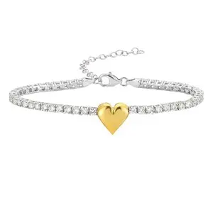 SPERO LONDON Sterling Heart Tennis Bracelet - Silver