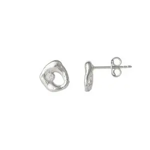 SPERO LONDON Dripping Molten Natural Textured Sterling Authentic Earring