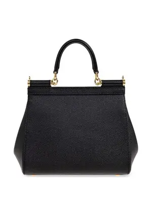 Dolce & Gabbana Sicily Medium Leather Handbag - Black